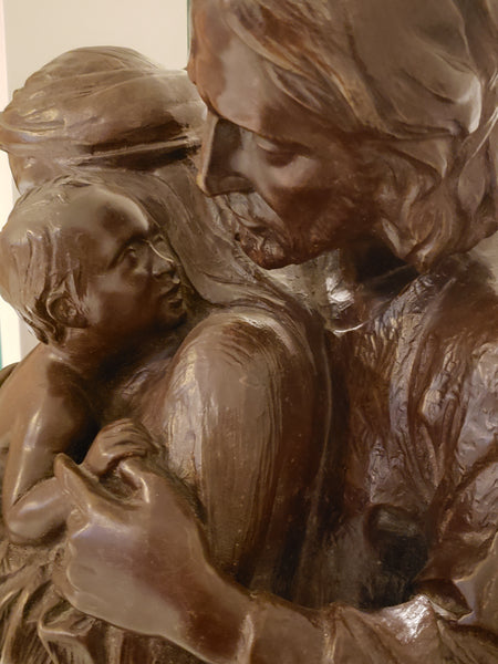 Intimate Holy Family Sample Bronze Sculpture – Bramante Studio