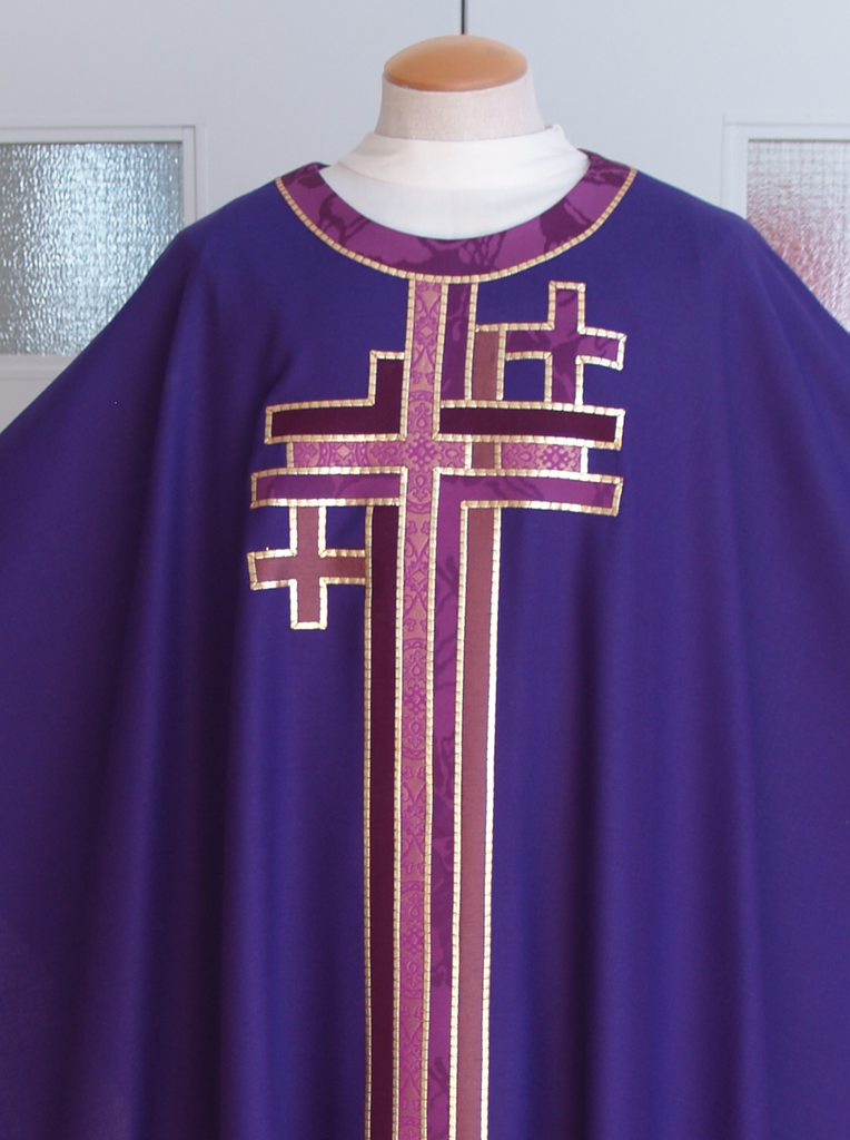 Multi Cross Sarum Blue Chasuble – Bramante Studio