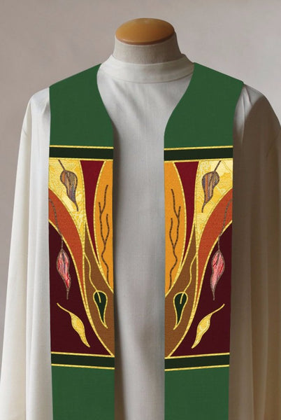 Green Autumn Foliage Stole – Bramante Studio