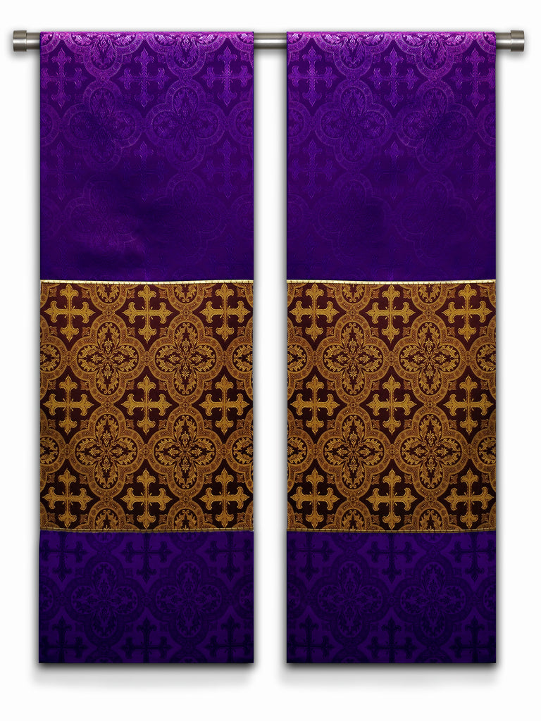 The Francis Cross Sarum & Brocade Burgundy Altar Scarves – Bramante Studio