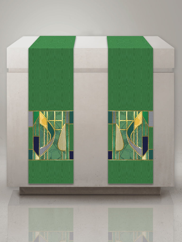Stained Glass Green Altar Scarves – Bramante Studio